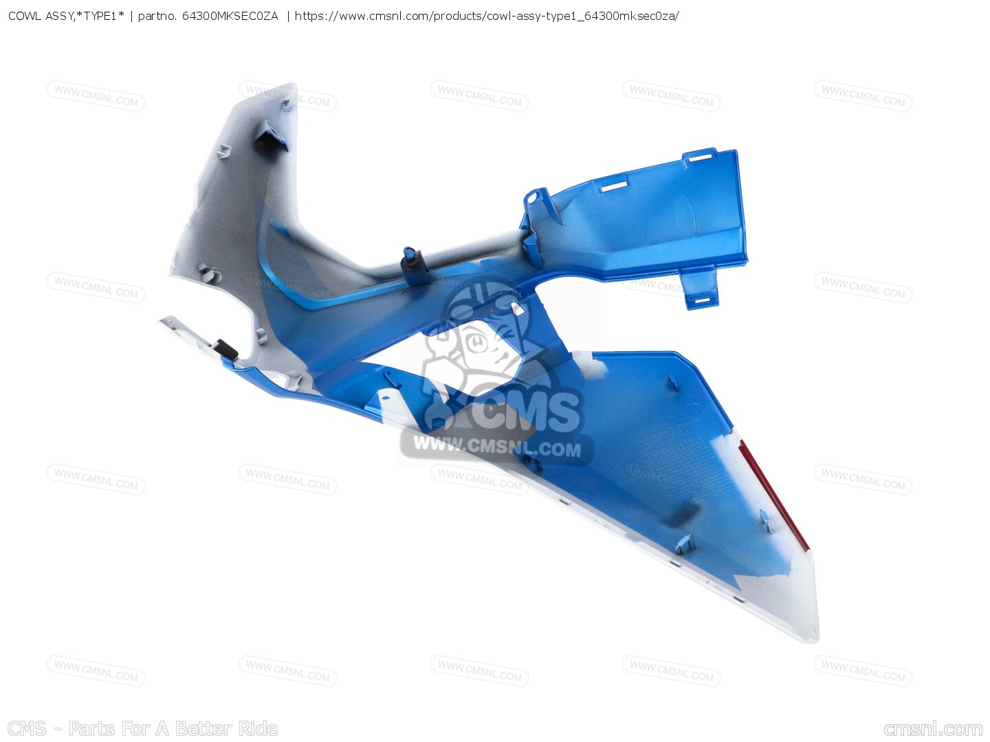 64300MKSEC0ZA: Cowl Assy,*type1* Honda - buy the 64300-MKS-EC0ZA at CMSNL