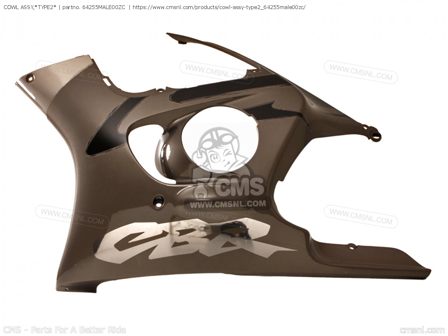 64255MALE00ZC: COWL ASSY,*TYPE2* Honda - buy the 64255-MAL-E00ZC at CMSNL