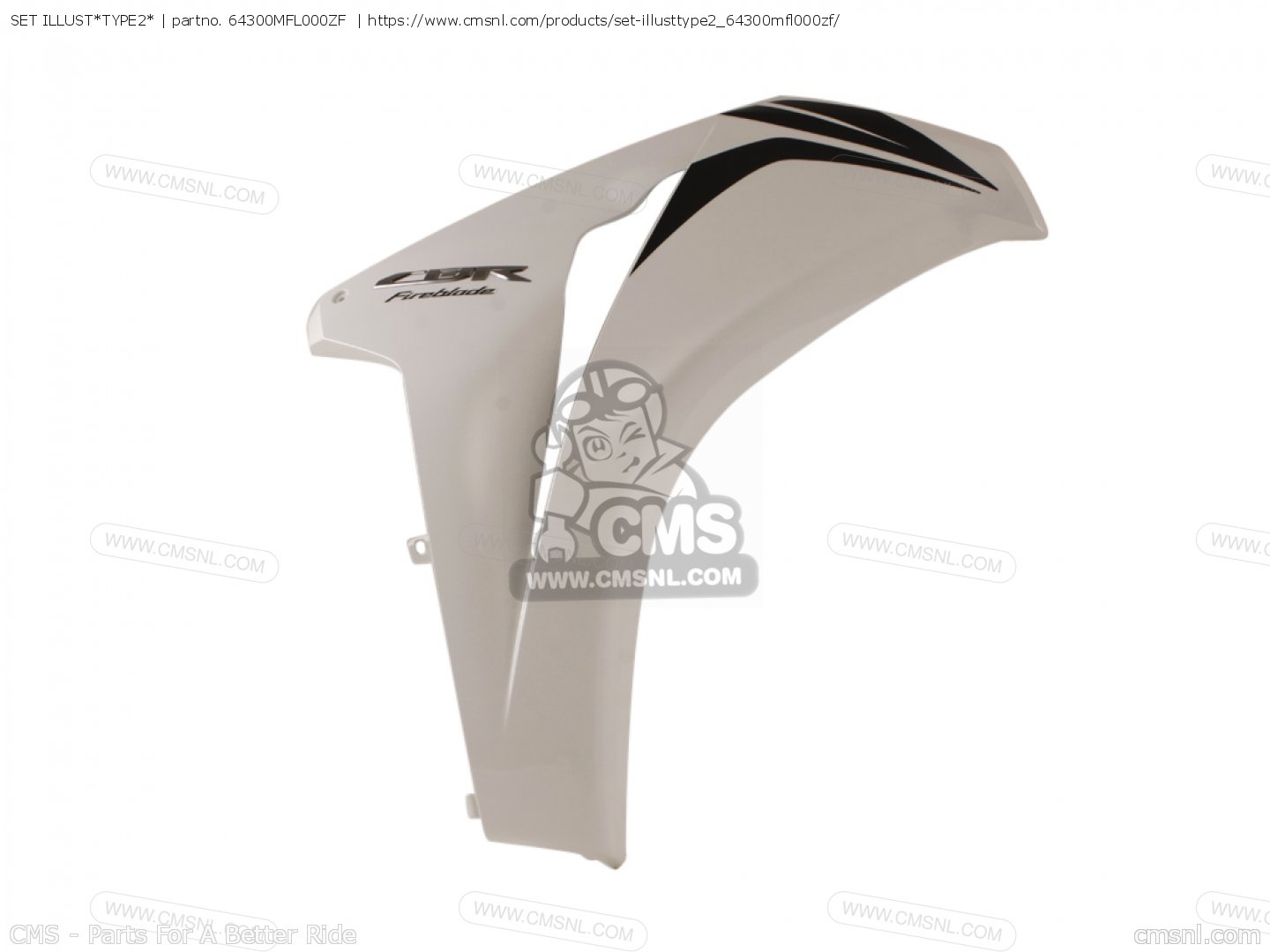 64300MFL000ZF: COWL SET, R. MIDDLE Honda - buy the 64300-MFL-000ZF at CMSNL