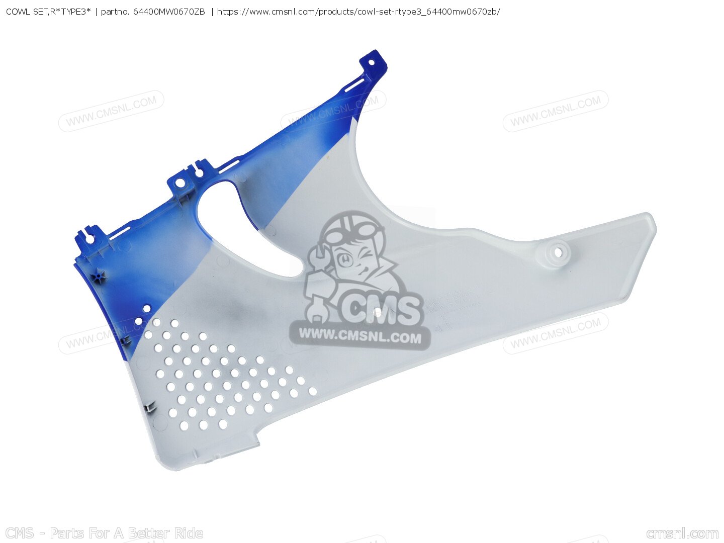 64400MW0670ZB: COWL SET,R*TYPE3* Honda - buy the 64400-MW0-670ZB at CMSNL