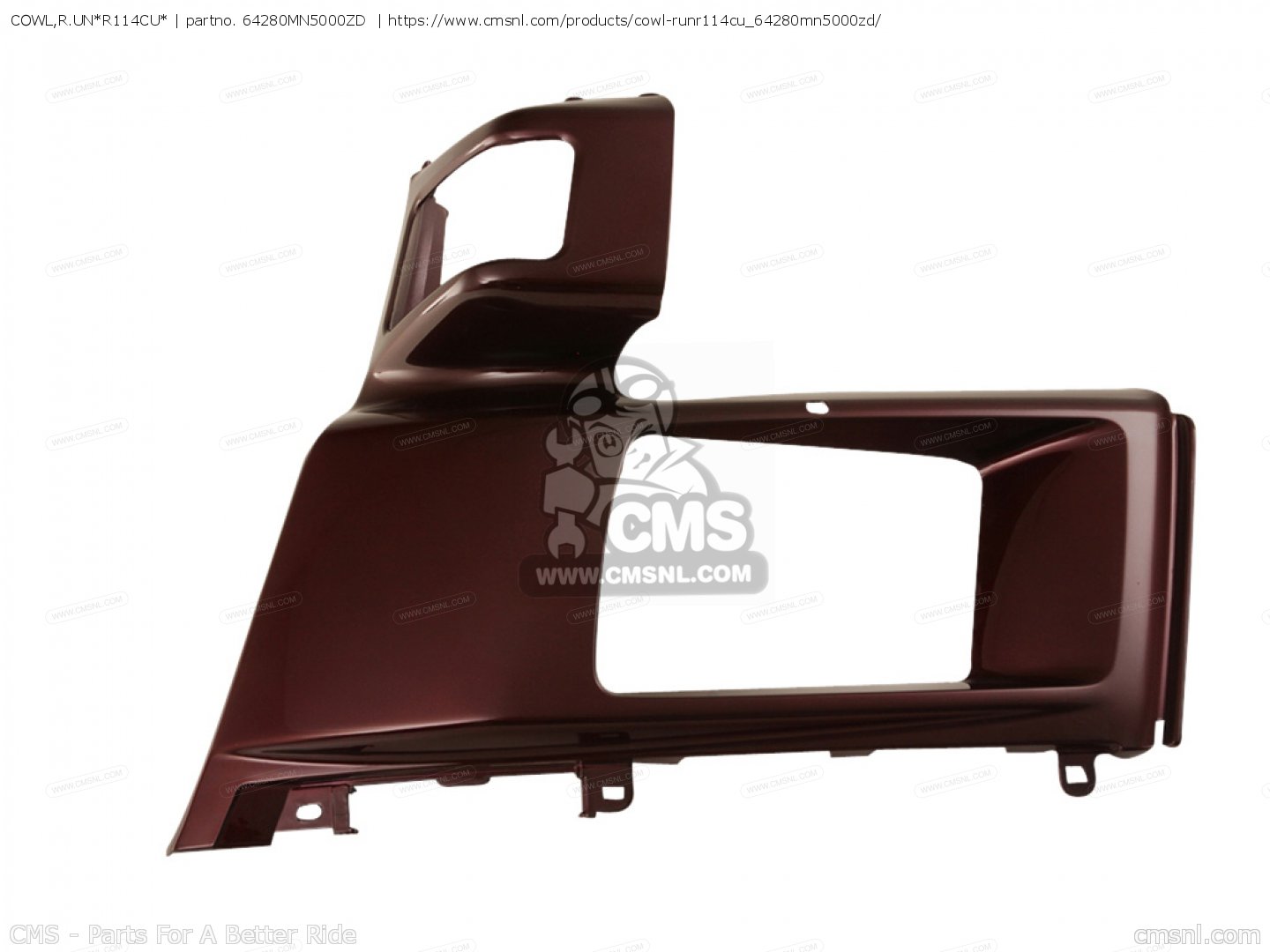 64280MN5000ZD: COWL,R.UN*R114CU* Honda - buy the 64280-MN5-000ZD at CMSNL