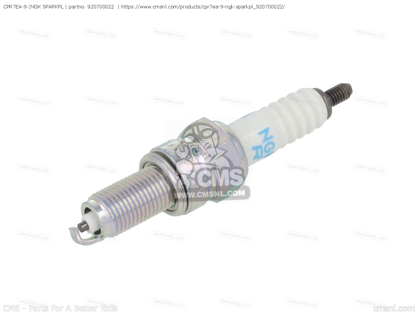 920700022: CPR7EA-9 (NGK SPARKPL Kawasaki - buy the 92070-0022 at CMSNL