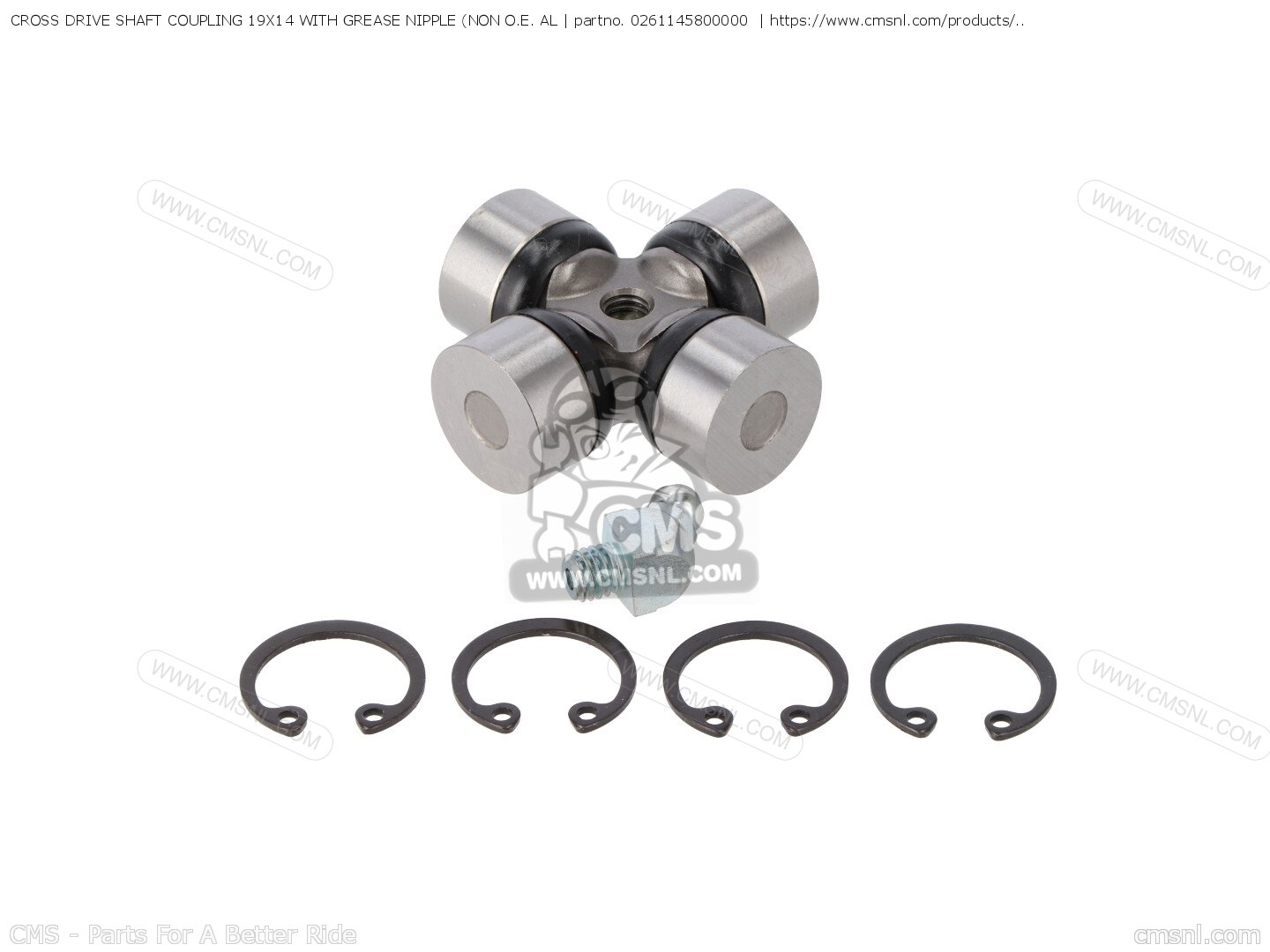 0261145800000: Cross Drive Shaft Coupling 19x14 With Grease Nipple (non ...