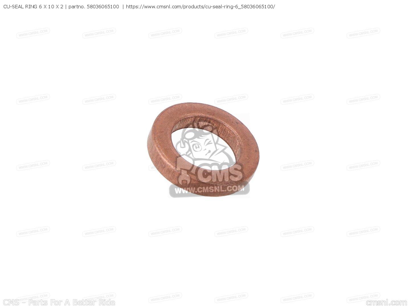 58036065100: CU-SEAL RING 6 X 10 X 2 KTM - buy the 58036065100 at CMSNL