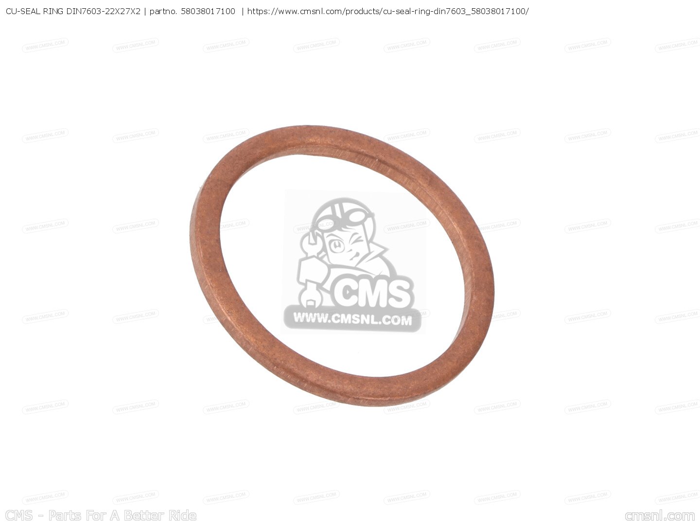 58038017100: CU-SEAL RING DIN7603-22X27X2 KTM - buy the 58038017100 at ...