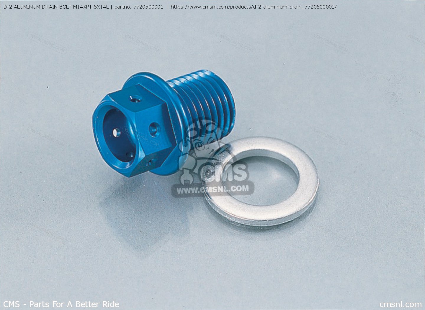 7720500001: D-2 Aluminum Drain Bolt M14xp1.5x14l Kitaco - buy the 772 ...