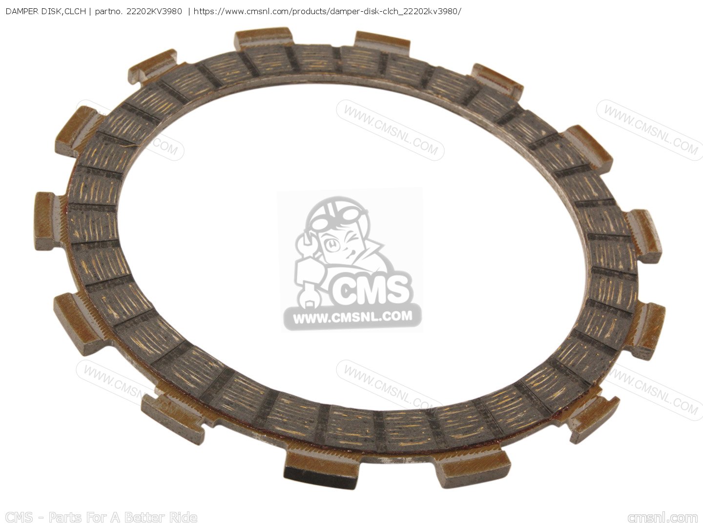 22202KV3980: DAMPER DISK,CLCH Honda - buy the 22202-KV3-980 at CMSNL