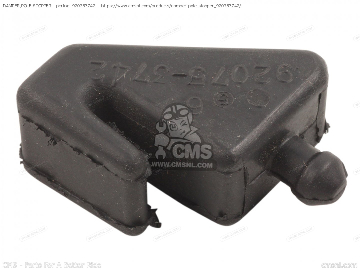 920753742: Damper,pole Stopper Kawasaki - buy the 92075-3742 at CMSNL