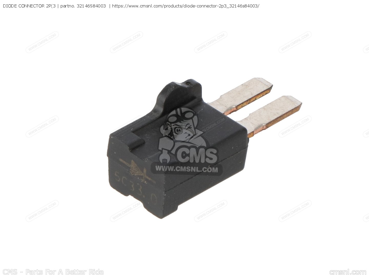 32146S84003: DIODE CONNECTOR 2P(3 Honda - buy the 32146-S84-003 at CMSNL
