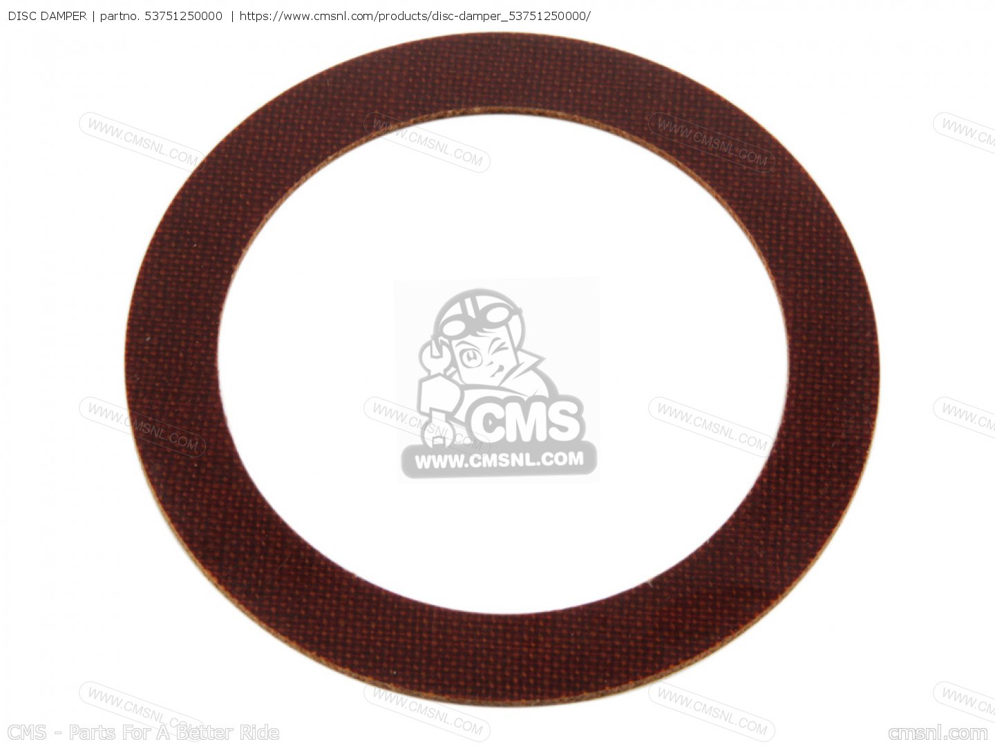 53751250000: DISC DAMPER Honda - buy the 53751-250-000 at CMSNL