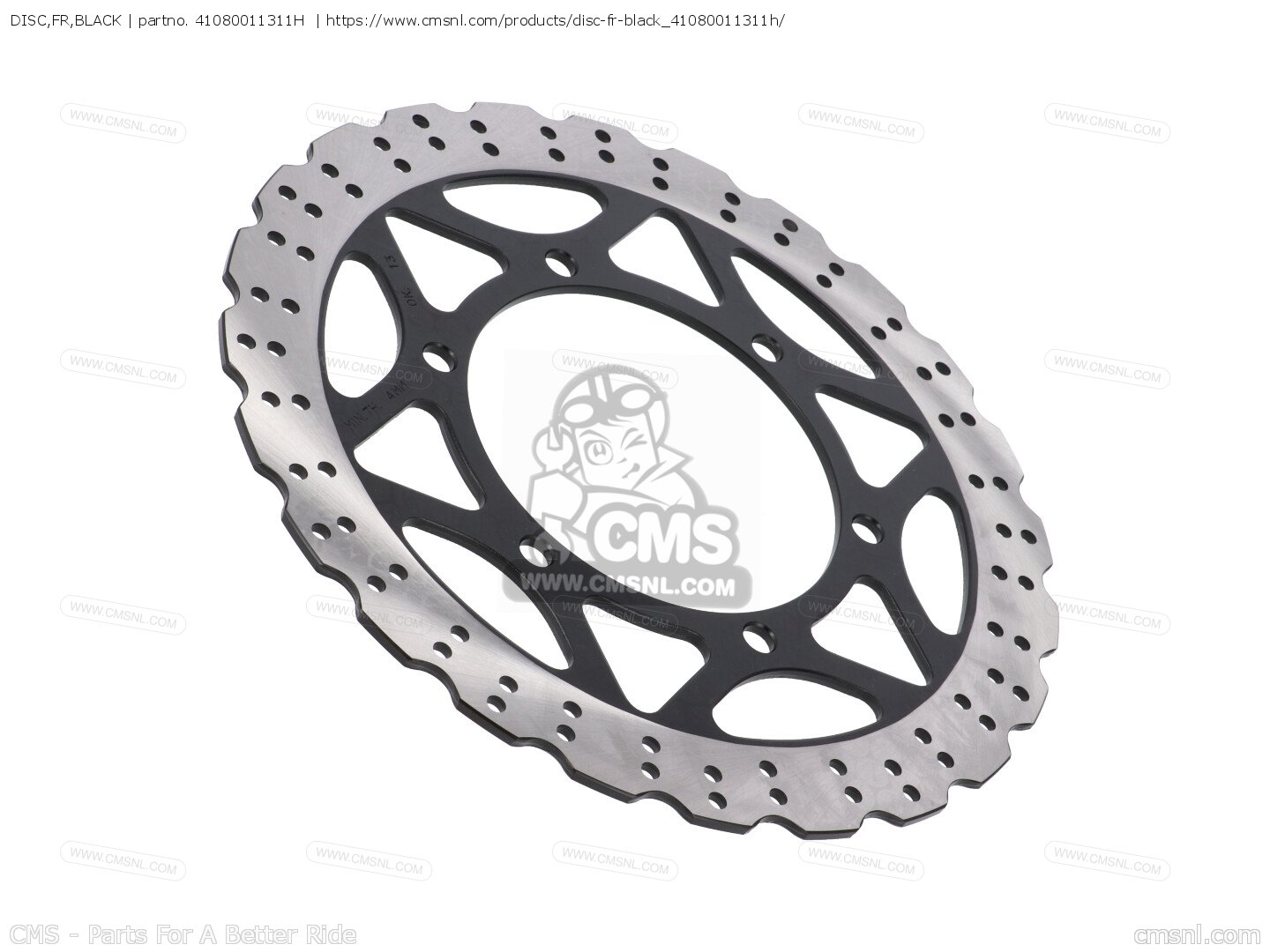 41080011311H: DISC,FR,BLACK Kawasaki - buy the 41080-0113-11H at CMSNL