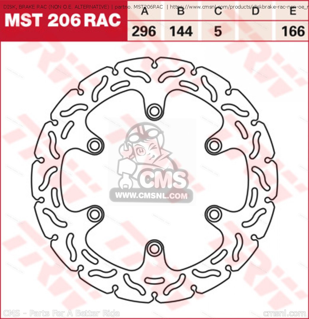 MST206RAC: DISK, BRAKE RAC Honda - buy the MST206RAC at CMSNL