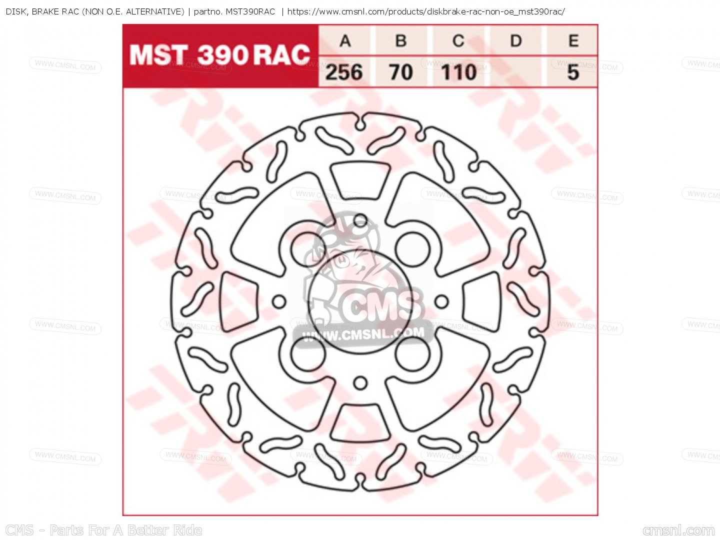 MST390RAC: DISK, BRAKE RAC Honda - buy the MST390RAC at CMSNL
