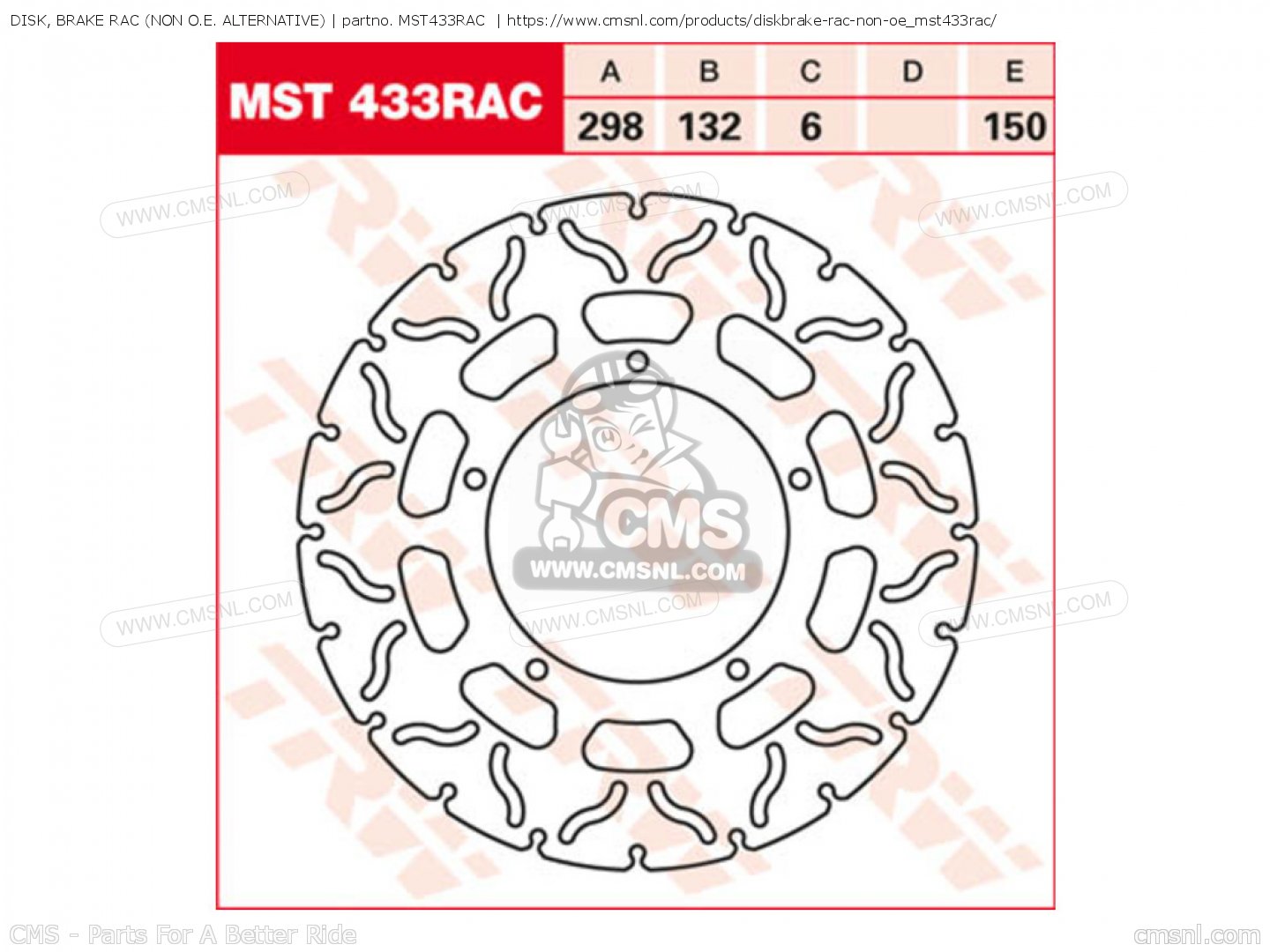 MST433RAC: DISK, BRAKE RAC Yamaha - buy the MST-433RA-C at CMSNL