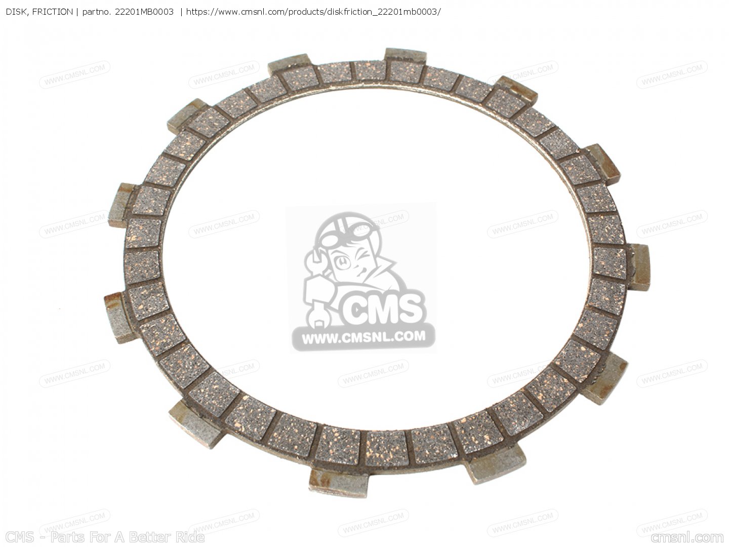 22201MB0003: DISK, FRICTION (NAS) Honda - buy the 22201-MB0-003 at CMSNL