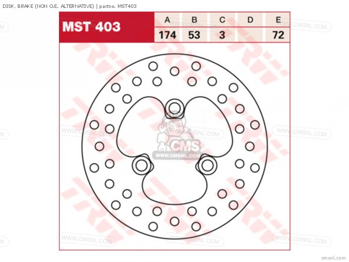 MST403: Disk, Brake Honda - buy the MST403 at CMSNL