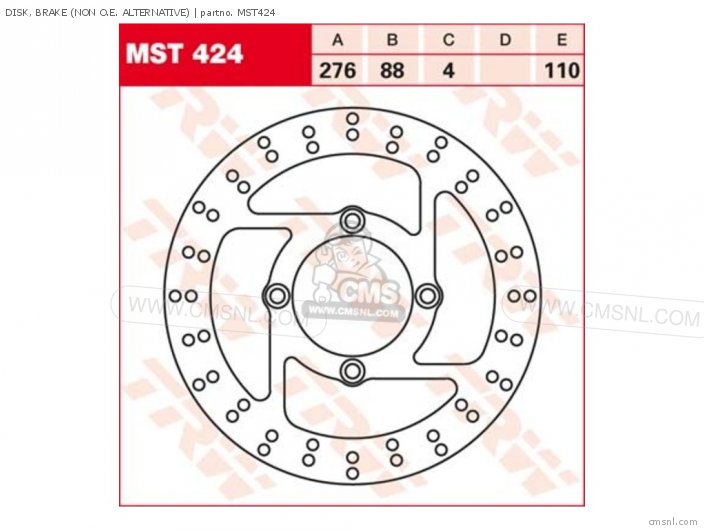 MST424: Disk, Brake Honda - buy the MST424 at CMSNL