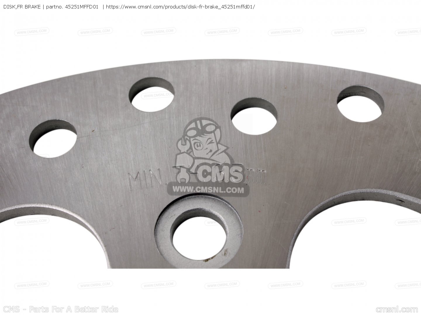 45251MFFD01: DISK,FR BRAKE Honda - buy the 45251-MFF-D01 at CMSNL