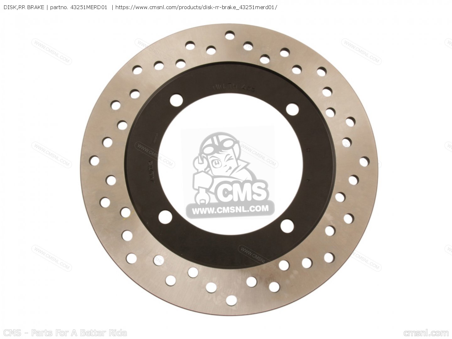 43251MERD01: DISK,RR BRAKE Honda - buy the 43251-MER-D01 at CMSNL
