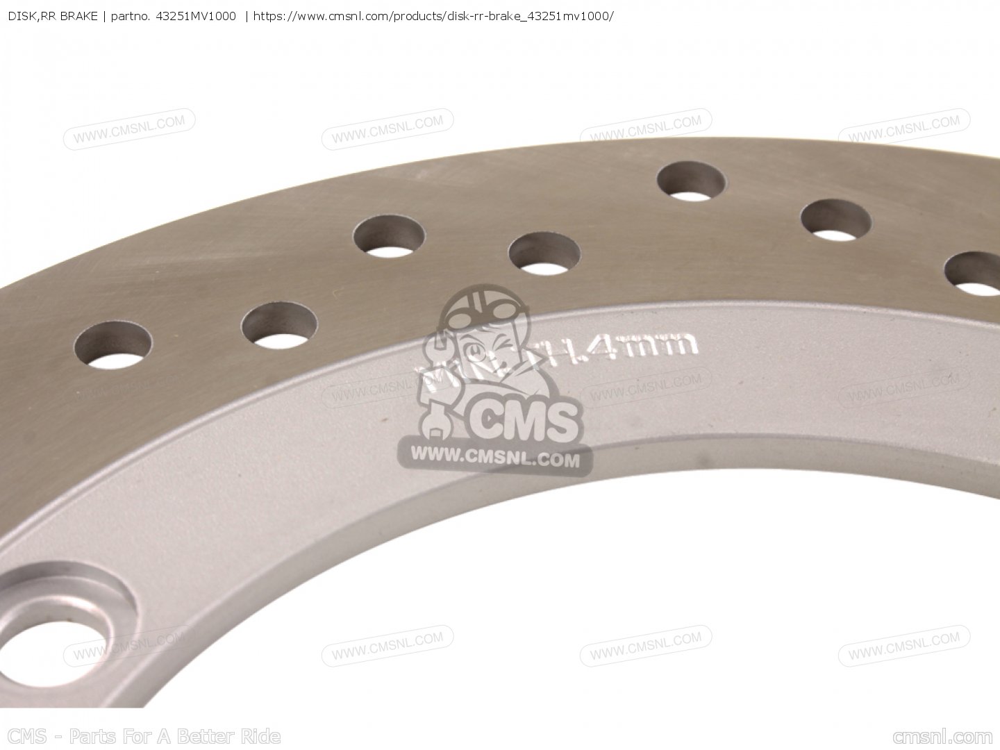 43251MV1000: Disk,rr Brake Honda - buy the 43251-MV1-000 at CMSNL