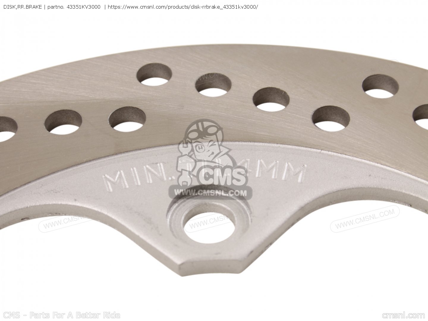 43351KV3000: DISK,RR.BRAKE Honda - buy the 43351-KV3-000 at CMSNL