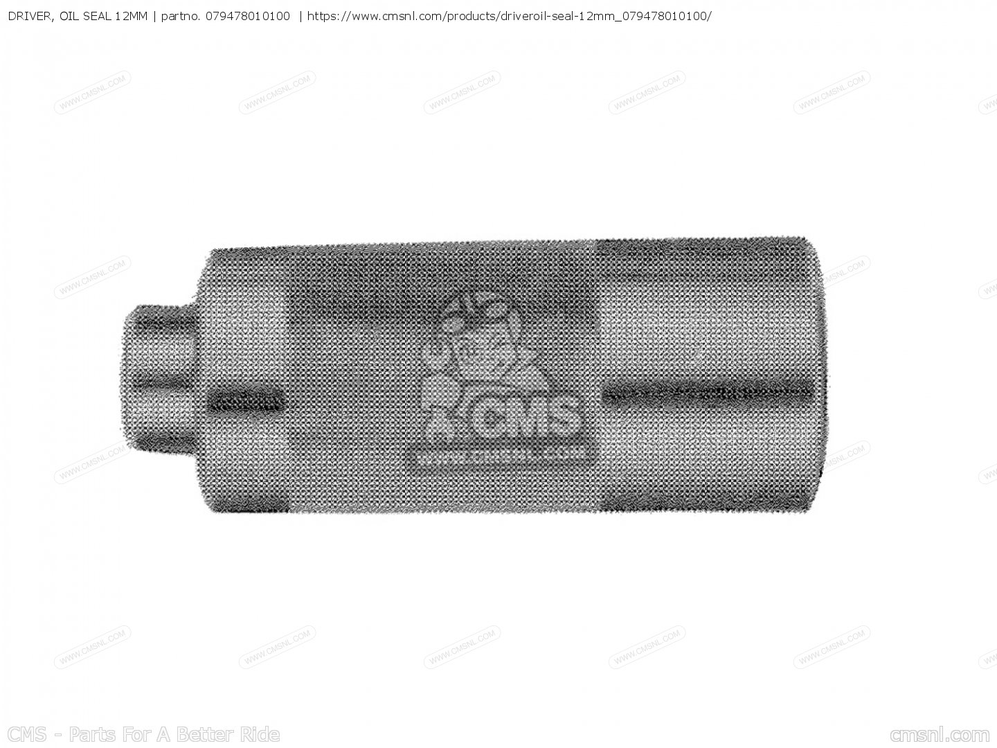 079478010100: Driver, Oil Seal 12mm Honda - buy the 07947-8010100 at CMSNL