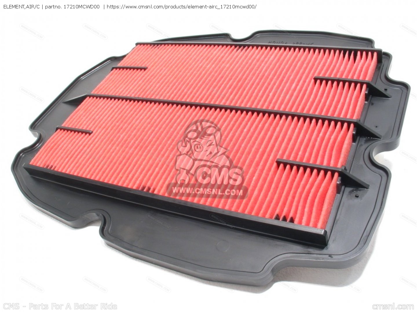 17210MCWD00: ELEMENT,AIR/C Honda - buy the 17210-MCW-D00 at CMSNL