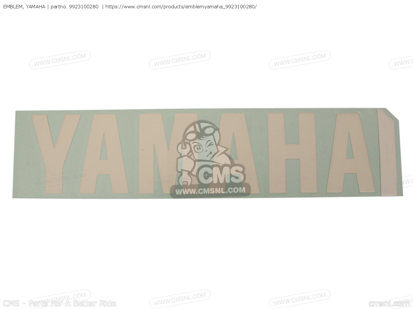 9923100280: EMBLEM, YAMAHA Yamaha - buy the 99231-00280-00 at CMSNL