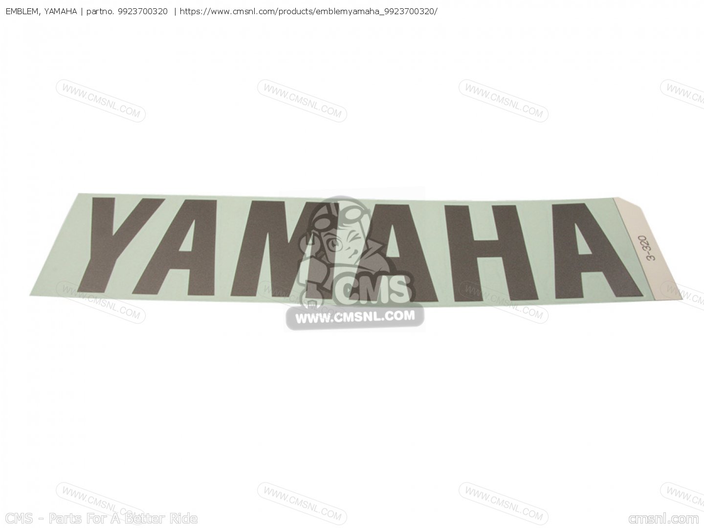 9923700320: EMBLEM, YAMAHA Yamaha - buy the 99237-00320-00 at CMSNL