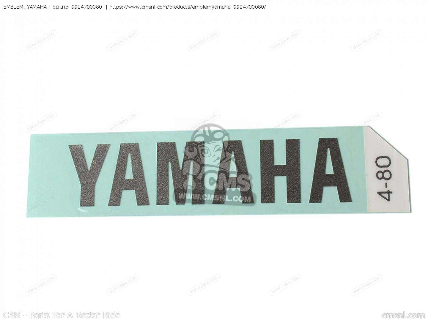 9924700080: EMBLEM, YAMAHA Yamaha - buy the 99247-00080-00 at CMSNL