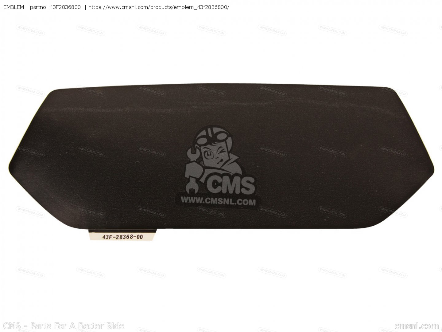 43F2836800: Emblem Yamaha - buy the 43F-28368-00 at CMSNL