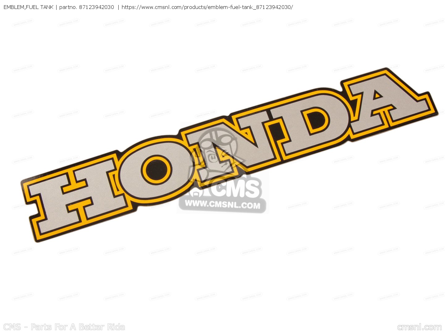 87123942030: EMBLEM,FUEL TANK Honda - buy the 87123-942-030 at CMSNL