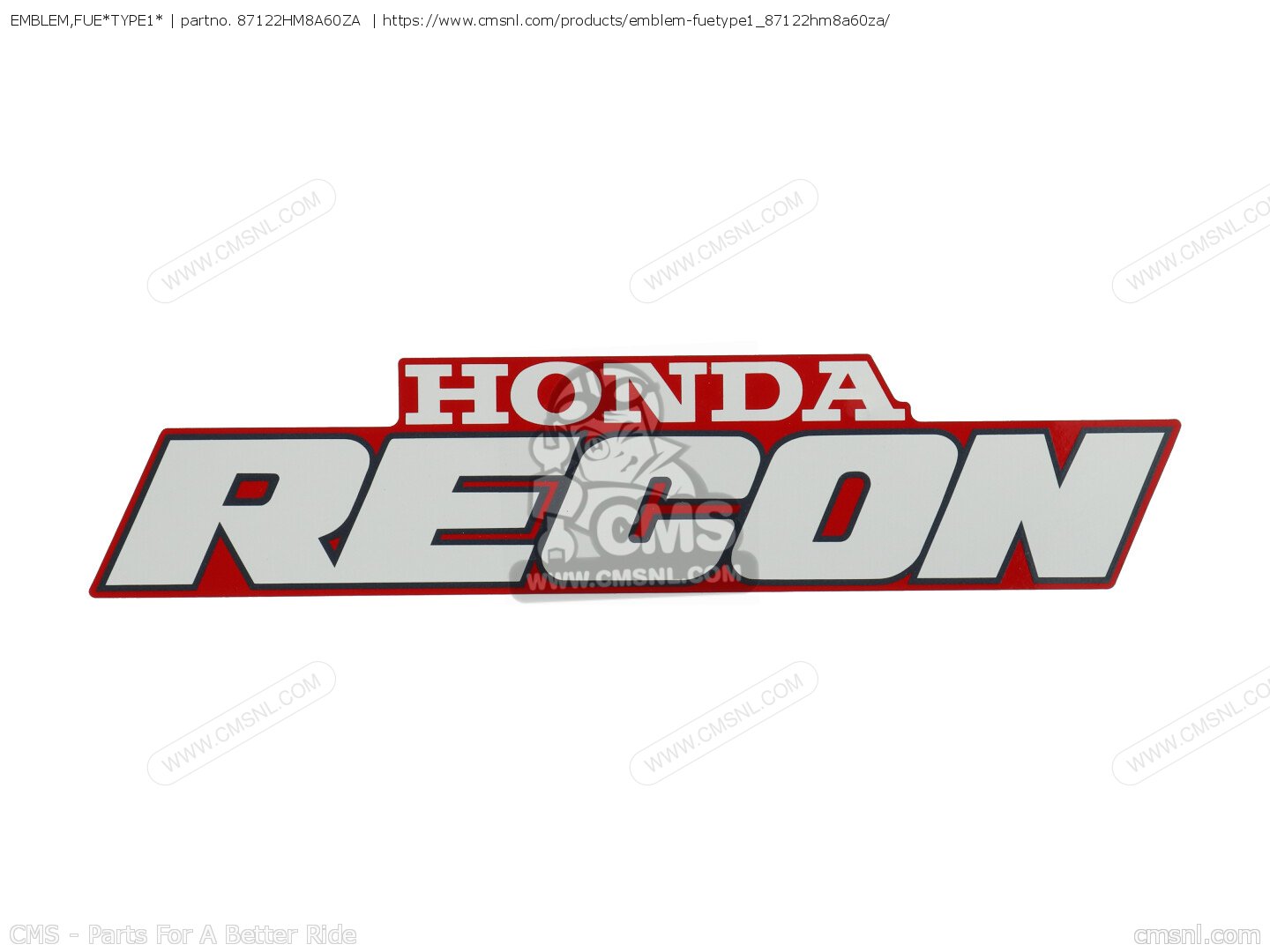 87122HM8A60ZA: EMBLEM,FUE*TYPE1* Honda - buy the 87122-HM8-A60ZA at CMSNL