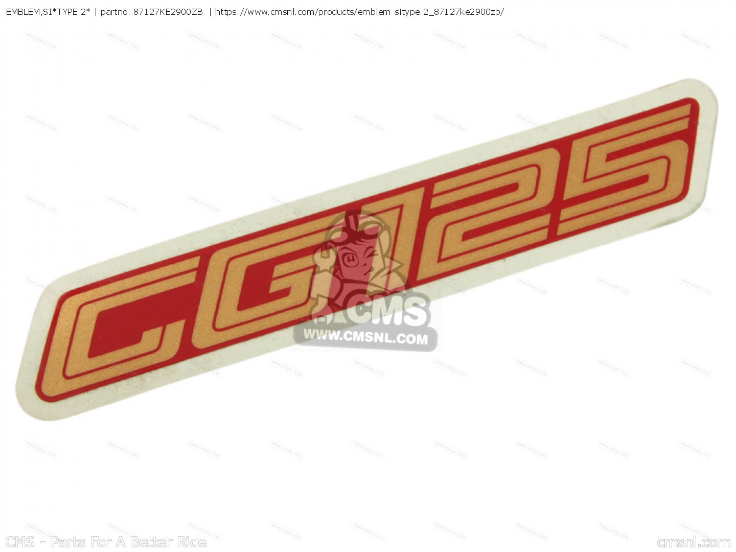 87127KE2900ZB: EMBLEM,SI*TYPE 2* Honda - buy the 87127-KE2-900ZB at CMSNL