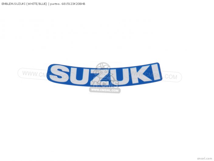 6815123K20BHB: EMBLEM.SUZUKI (WHITE/BLUE) Suzuki - buy the 68151-23K20 ...