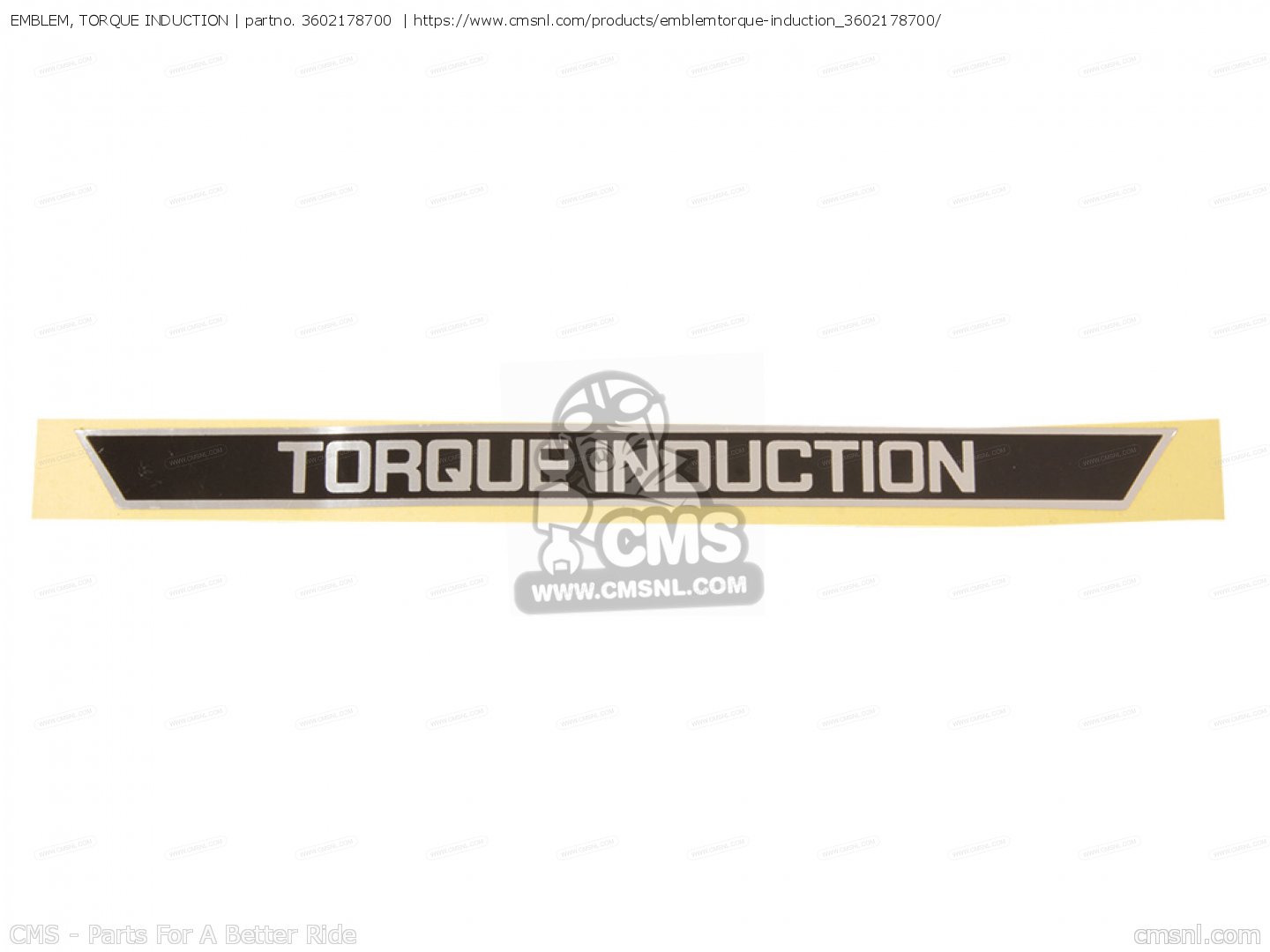 3602178700: Emblem, Torque Induction Yamaha - buy the 360-21787-00 at CMSNL