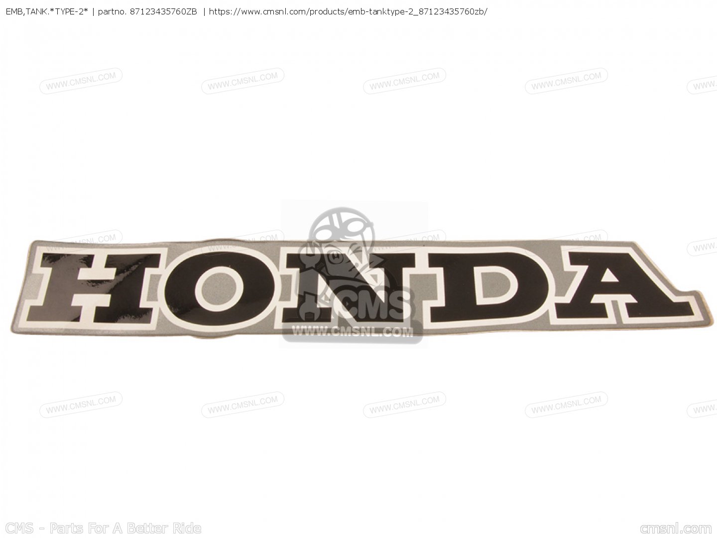 87123435760ZB: EMB,TANK.*TYPE-2* Honda - buy the 87123-435-760ZB at CMSNL