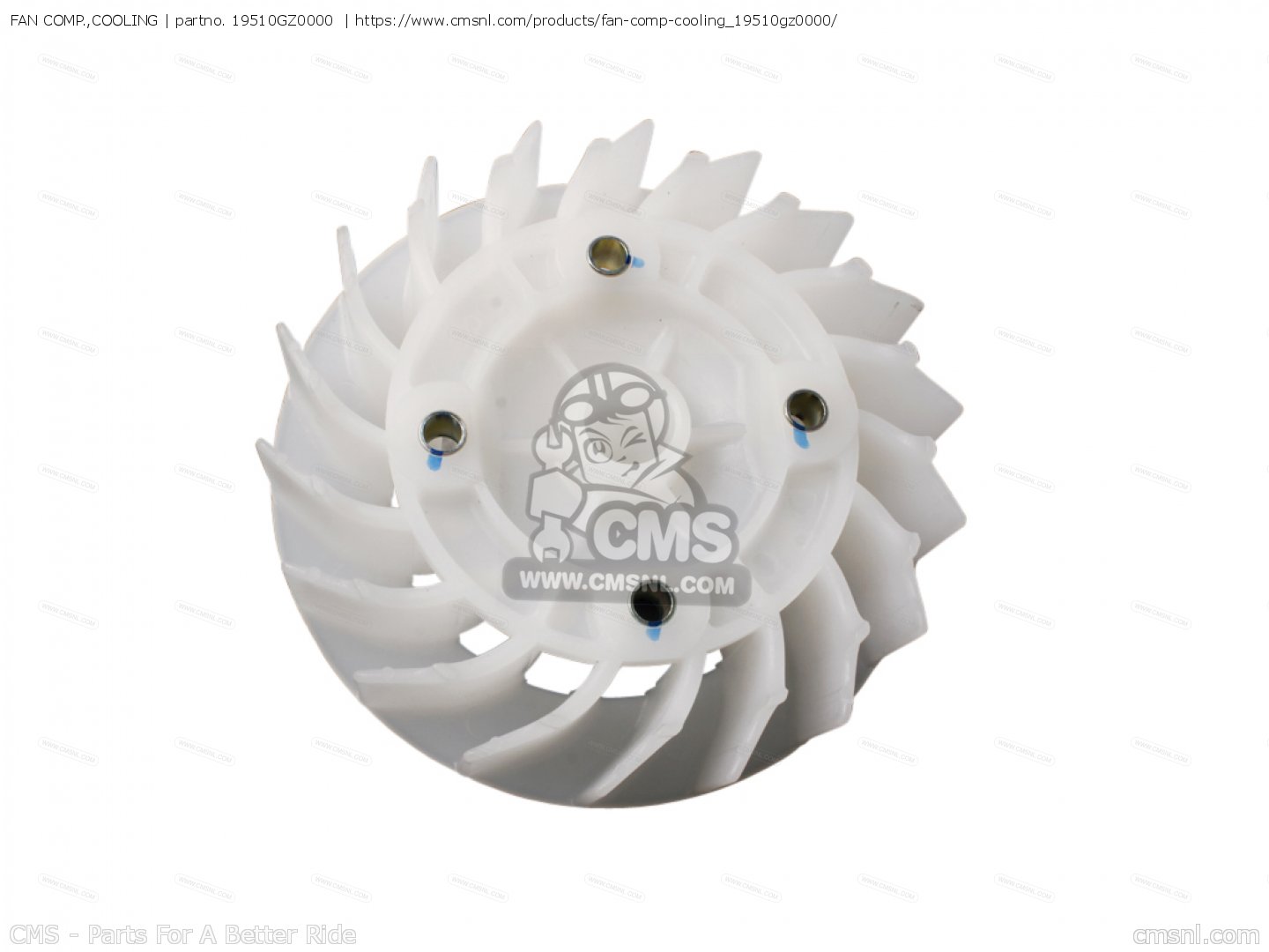 19510GZ0000: FAN COMP.,COOLING Honda - buy the 19510-GZ0-000 at CMSNL