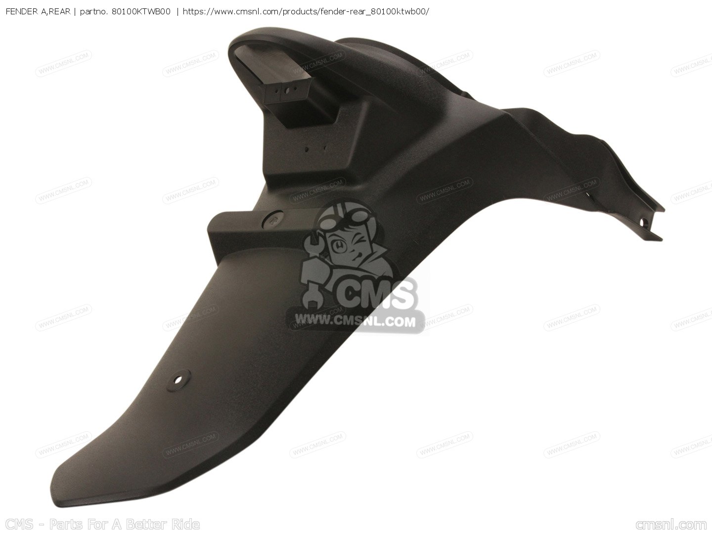 80100KTWB00: FENDER A,REAR Honda - buy the 80100-KTW-B00 at CMSNL