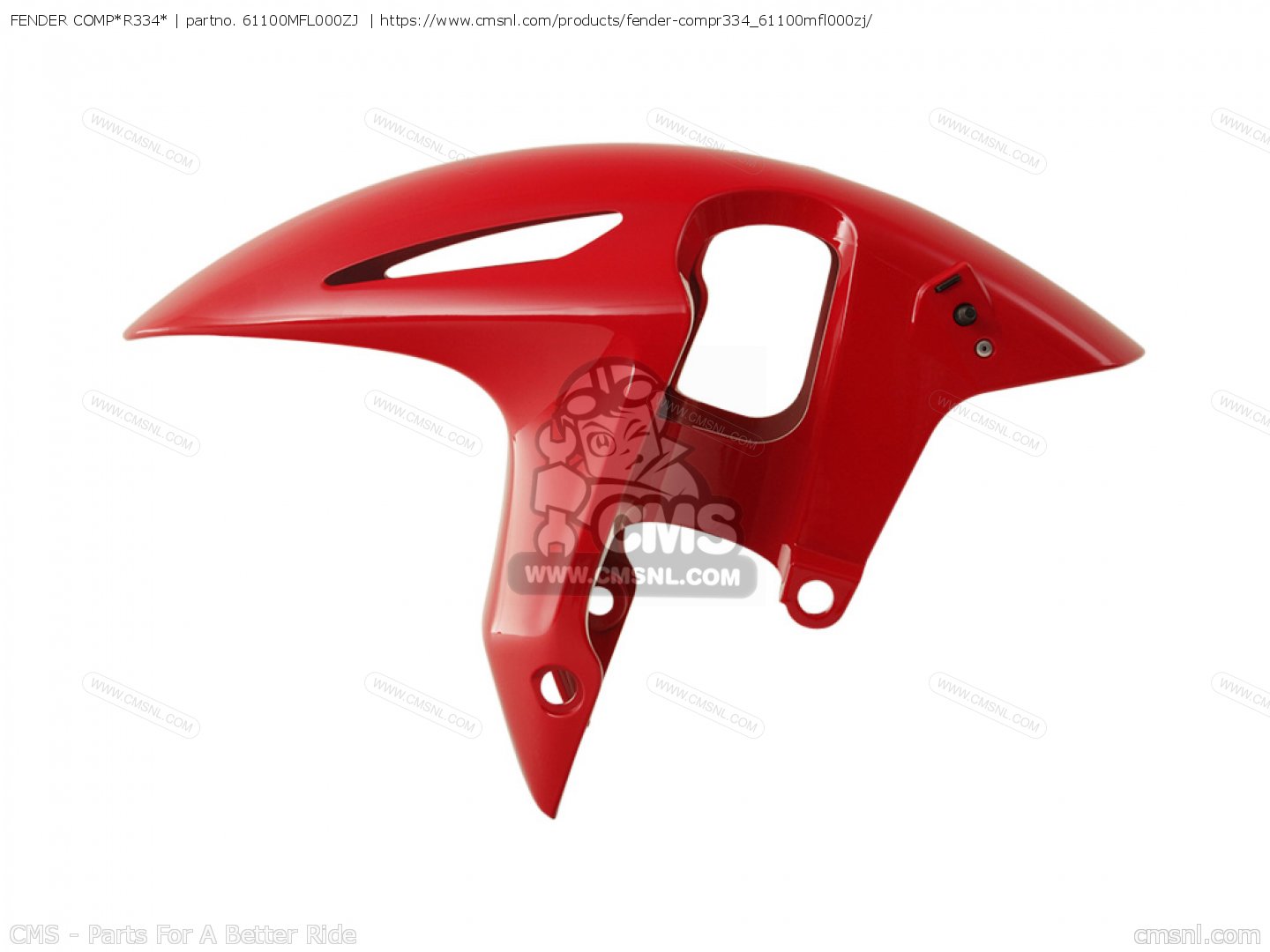 61100MFL000ZJ: FENDER COMP*R334* Honda - buy the 61100-MFL-000ZJ at CMSNL