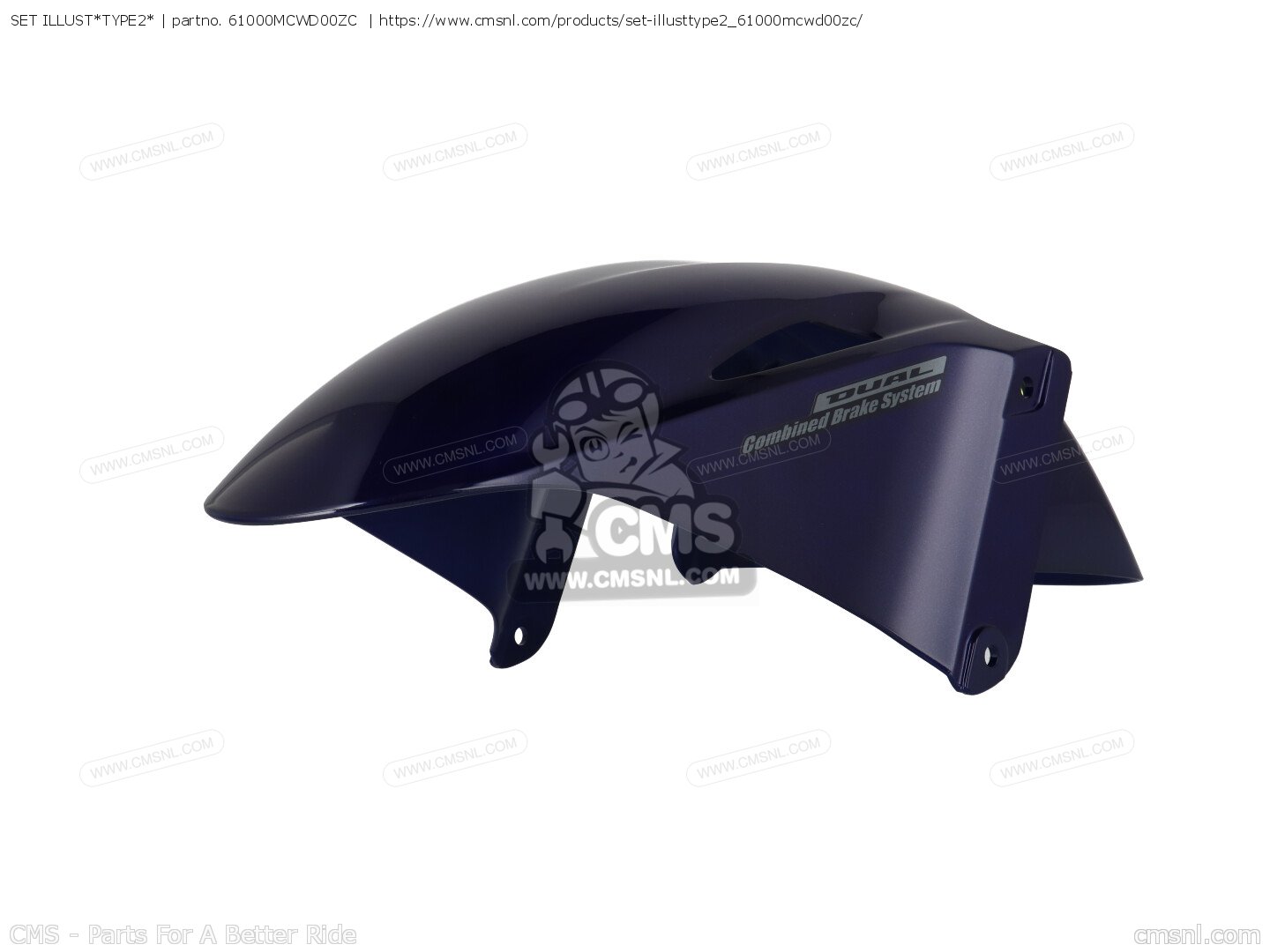 61000MCWD00ZC: FENDER SET, FR. (WL) Honda - buy the 61000-MCW-D00ZC at ...