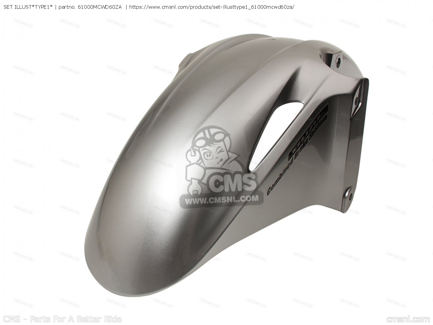 61000MCWD60ZA: FENDER SET, FR. (WL) Honda - buy the 61000-MCW-D60ZA at ...