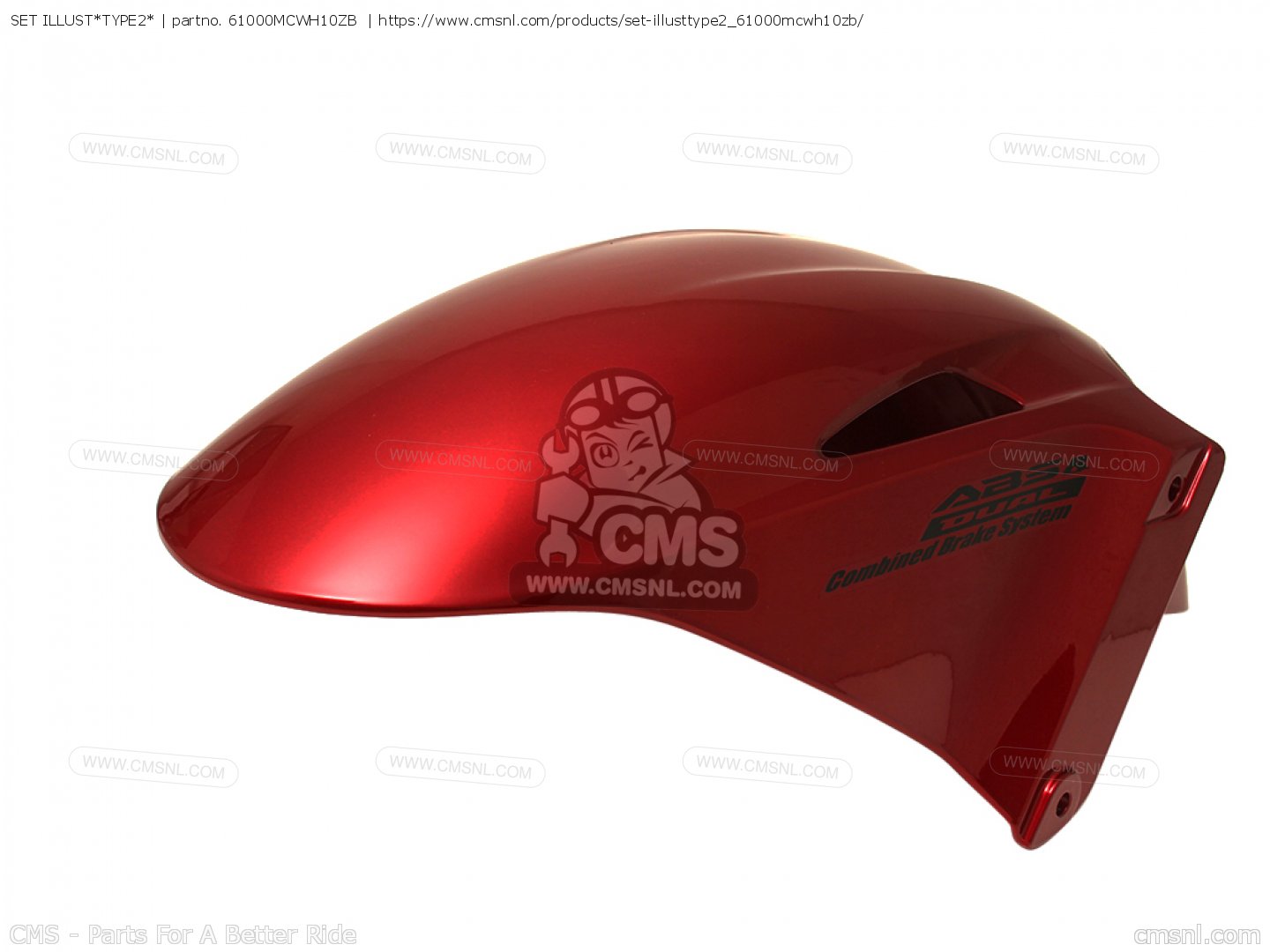 61000MCWH10ZB: FENDER SET, FR. (WL) Honda - buy the 61000-MCW-H10ZB at ...