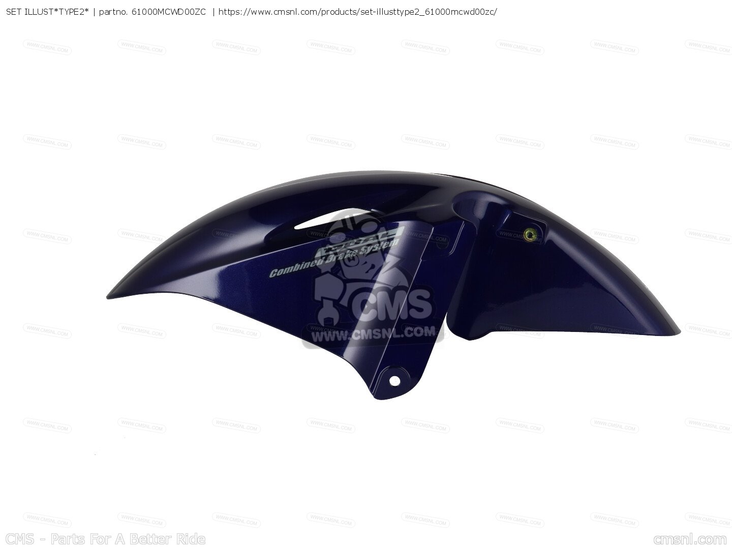 61000MCWD00ZC: Fender Set, Fr. (wl) Honda - buy the 61000-MCW-D00ZC at ...