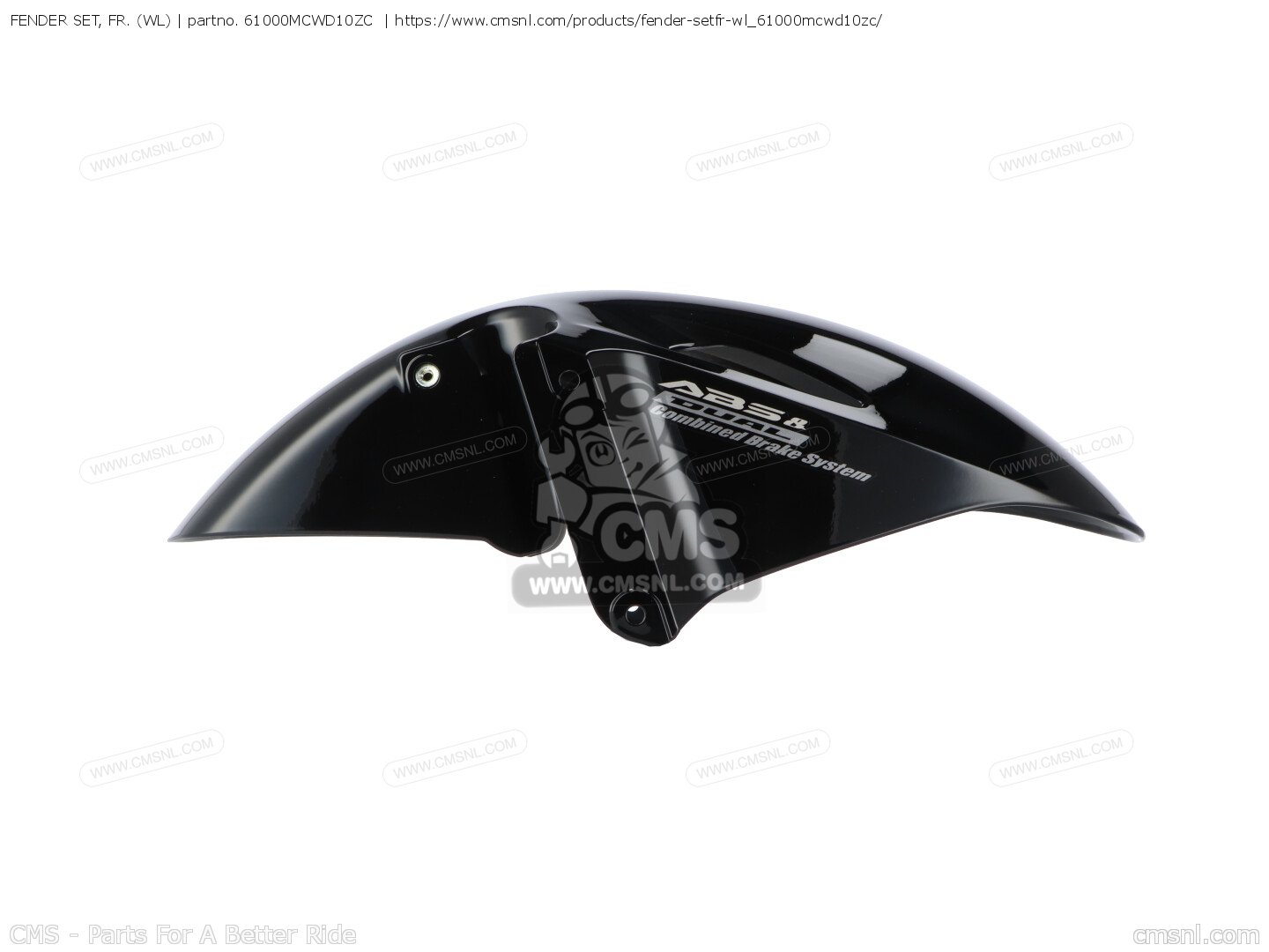 61000MCWD10ZC: Fender Set, Fr. (wl) Honda - buy the 61000-MCW-D10ZC at ...