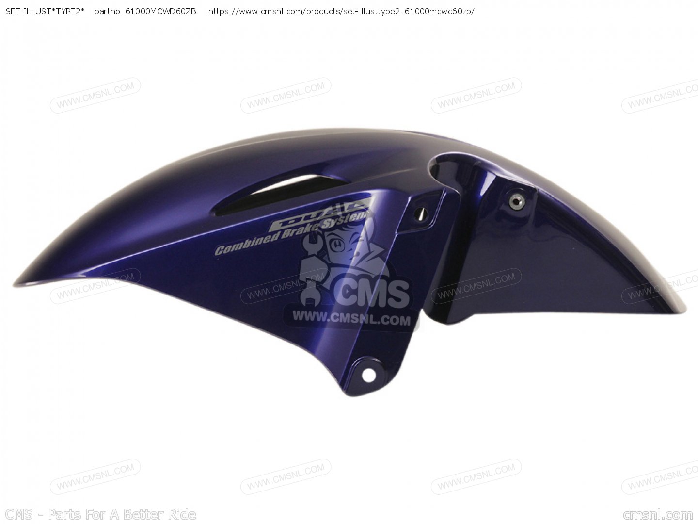 61000MCWD60ZB: Fender Set, Fr. (wl) Honda - buy the 61000-MCW-D60ZB at ...