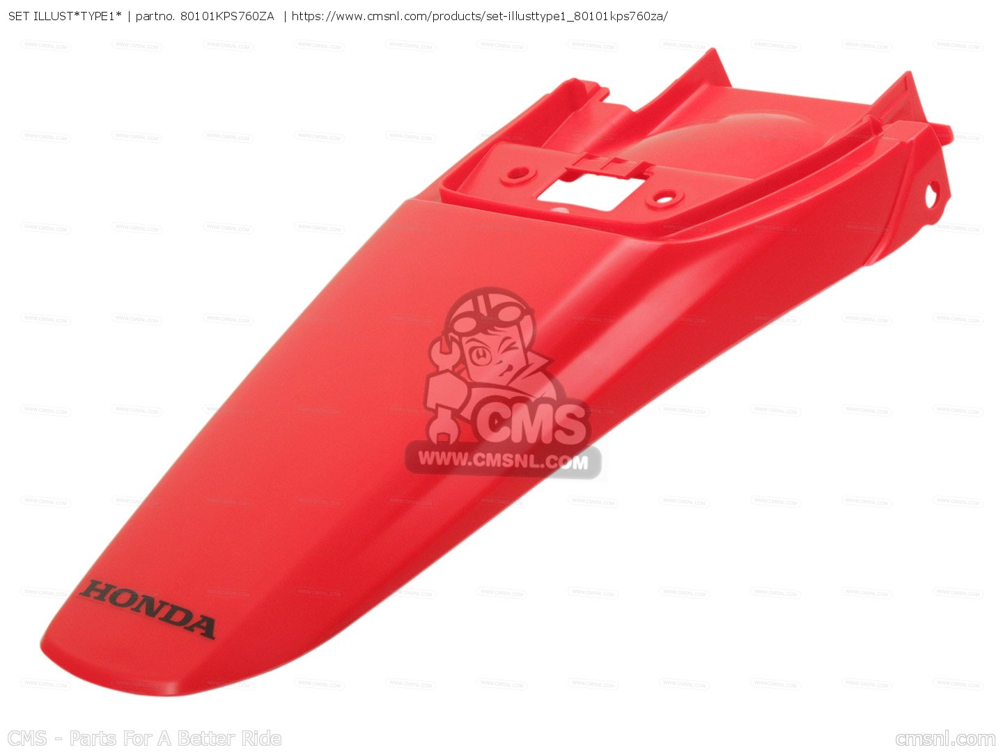 80101KPS760ZA: Fender Set, Rr. (wl) Honda - buy the 80101-KPS-760ZA at ...