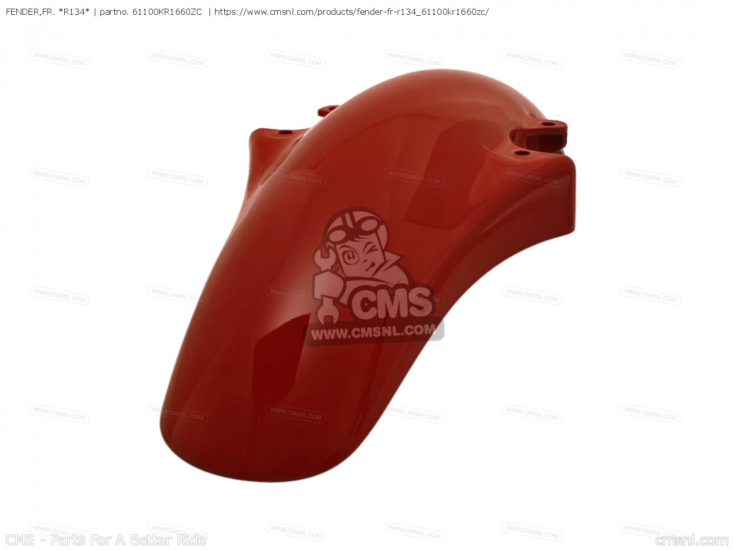 61100KR1660ZC: FENDER,FR. *R134* Honda - buy the 61100-KR1-660ZC at CMSNL