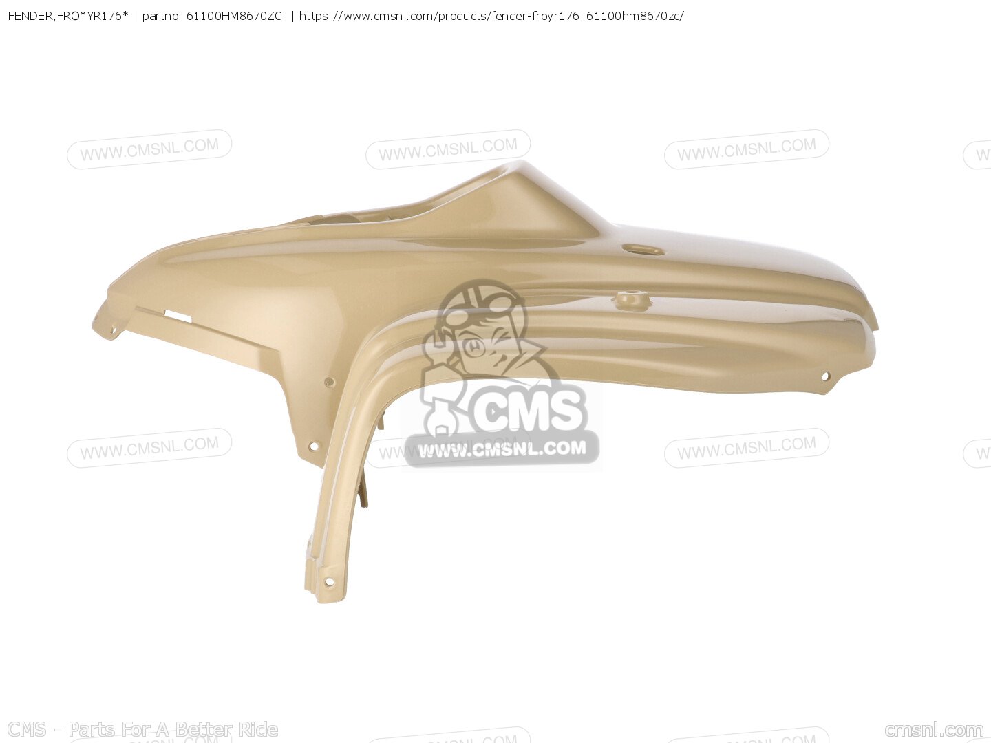 61100HM8670ZC: FENDER,FRO*YR176* Honda - buy the 61100-HM8-670ZC at CMSNL