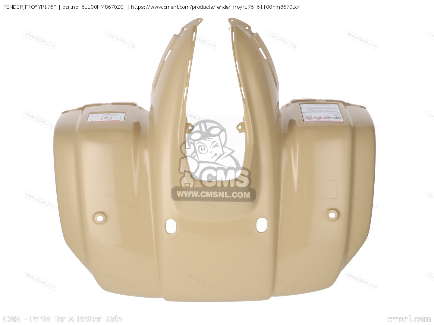 61100HM8670ZC: FENDER,FRO*YR176* Honda - buy the 61100-HM8-670ZC at CMSNL